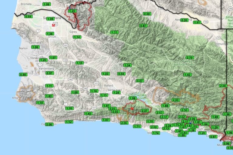 Rainfall totals from the latest storm