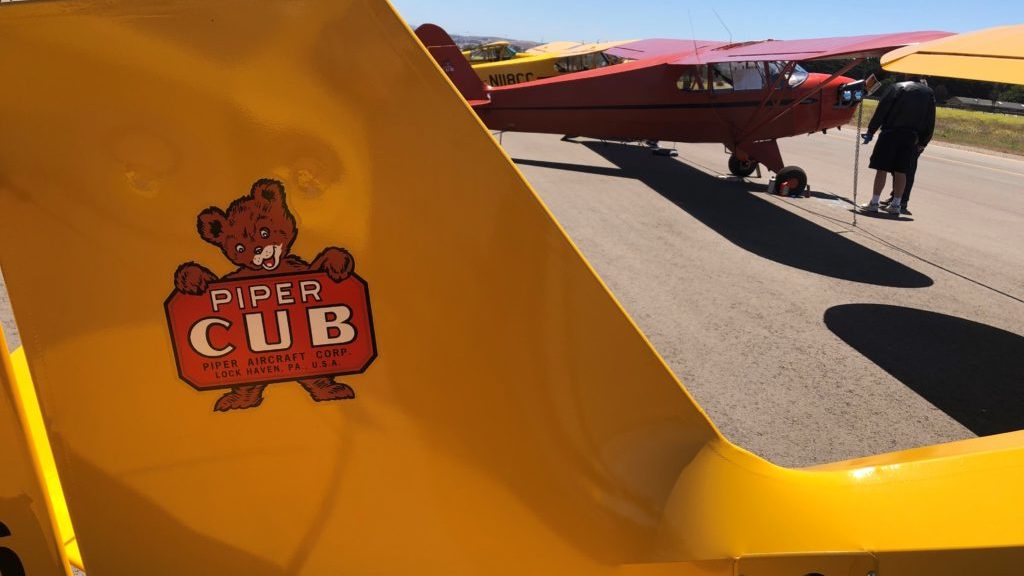 WWII-era Piper Cub airplanes in Lompoc for annual fly-in